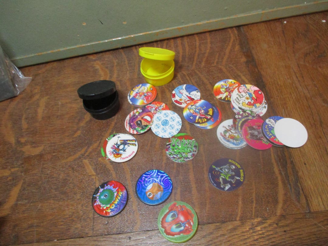 Retro Pogs Lot Slammer Milk Cap Game Plus 2 Cases Vintage - Etsy
