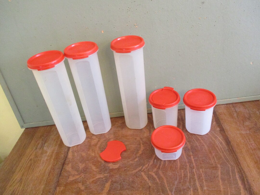 Tupperware Modular Mates Spaghetti Measurer Storage Red 6 Piece With ...