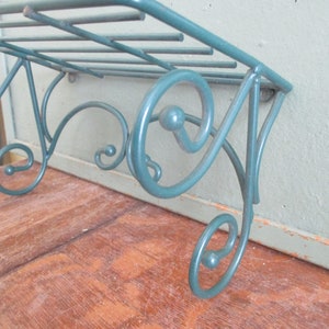 Shelf Green Metal Wall Vintage Display - Etsy