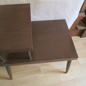 Step Side 2 Tiered Wood End Table Vintage Mid Century Modern - Etsy