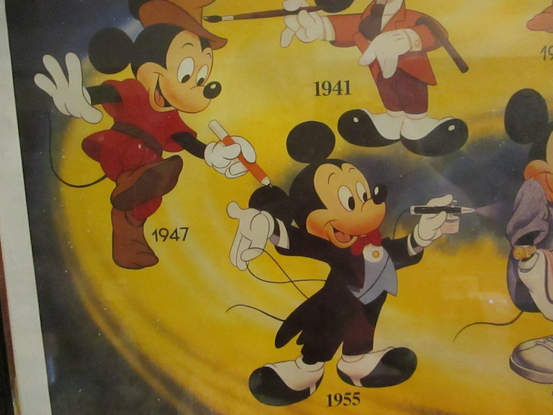 Mickey Mouse Poster Then and Now Framed 1986 - Etsy
