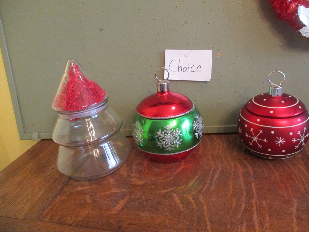 Ornament Tree Shaped Covered Candy Dish Nut Bowl Teleflora FTD Vintage ...