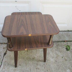 Step Side 2 Tiered Wood End Table Vintage Mid Century Modern - Etsy