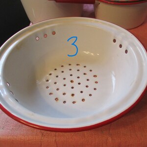 Enamel Red and White Vintage CHOICE Two Listings - Etsy