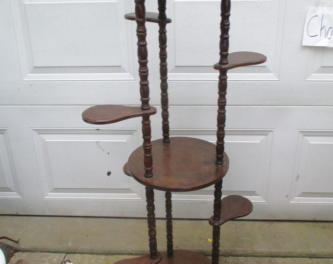 Tall Shelf Spindle Tiered Plant Floor Display Knick Knacks Vintage - Etsy
