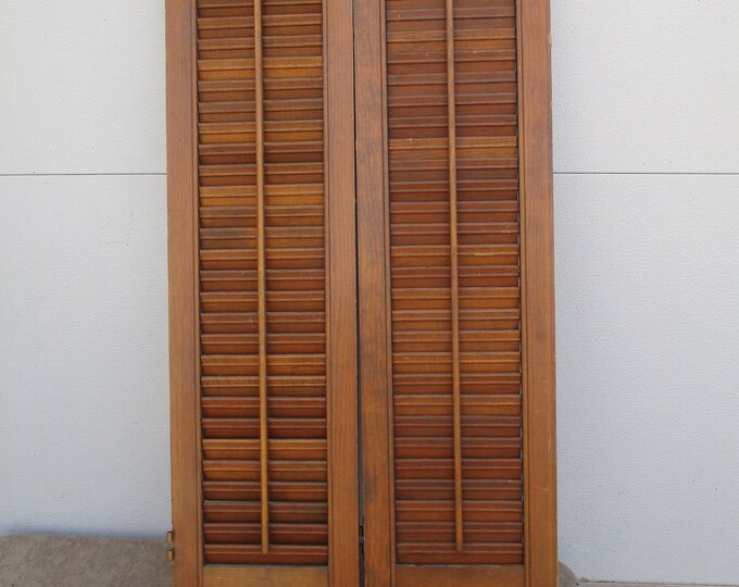 Shutters Wood Louvered Vintage - Etsy