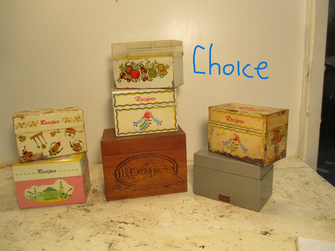 Metal Recipe File Box Vintage CHOICE One Only - Etsy