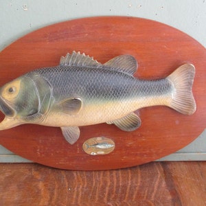 Walleye Fish Mount Chalk or Plaster Vintage Wall Hanging Plaque - Etsy