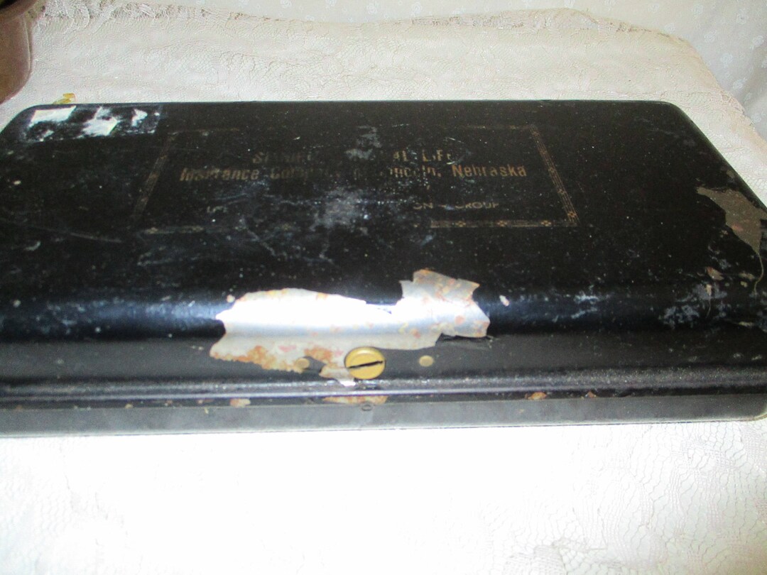 Metal Bankers Document Box With Latch Insurance Company Lincoln ...