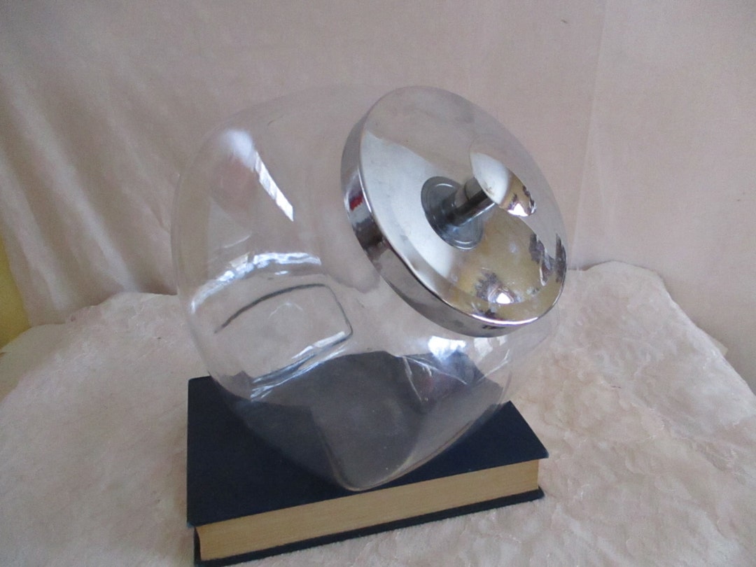Glass Jar Canister Metal Lid Slant Container Apothecary Display - Etsy