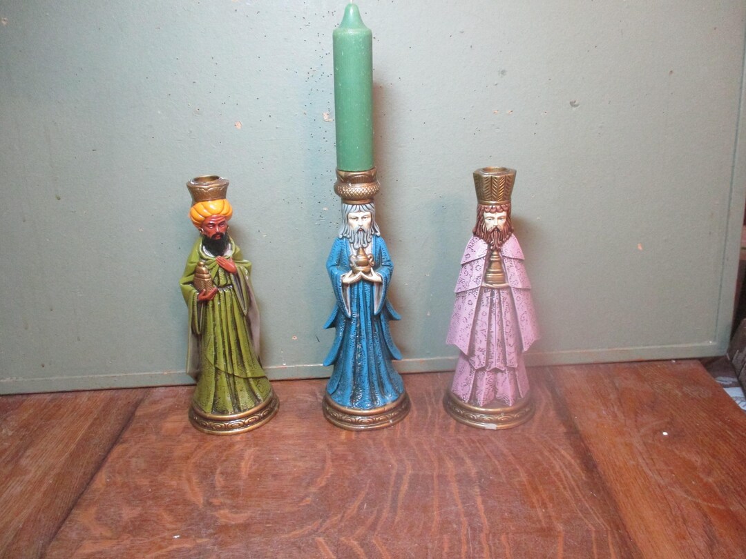 Wise Men Candle Holders Set of 3 Vintage Decor - Etsy