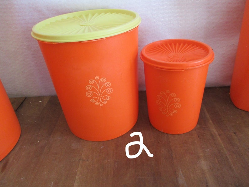 Tupperware Canister Vintage Orange CHOICE of Set - Etsy