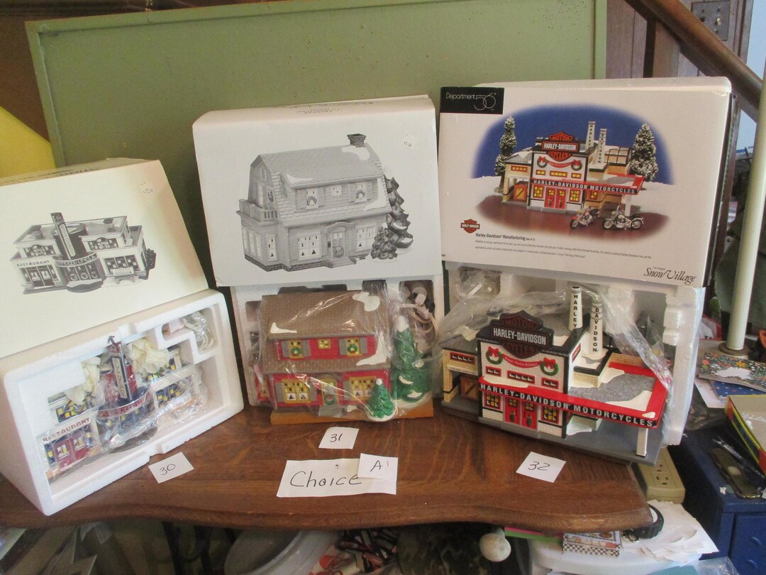 Dept 56 Reindeer Bus, Dutch Colonial, Harley Davidson CHOICE Vintage - Etsy