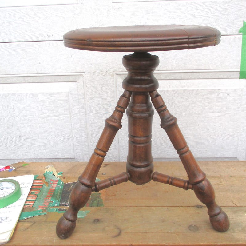 Antique Piano Stool - Etsy