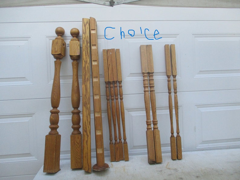 Spindles Banister Oak Architecture Salvage Decorative Dowel Vintage ...