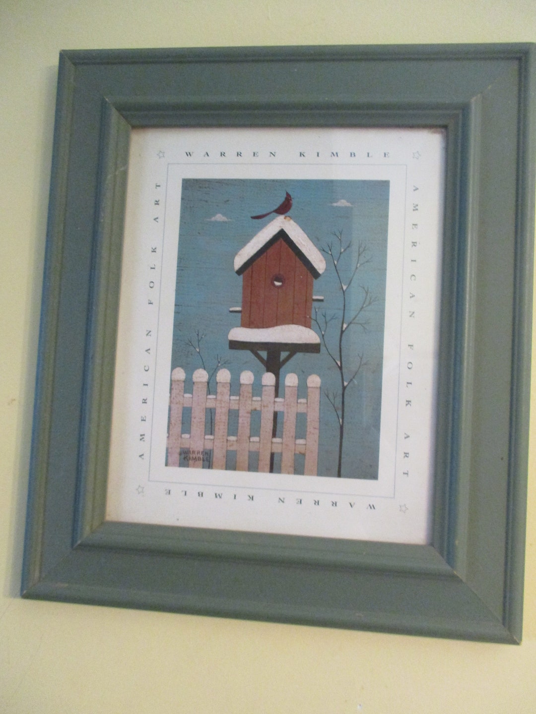 Warren Kimble Birdhouse Folk Art Vintage Choose Winter or Summer or ...