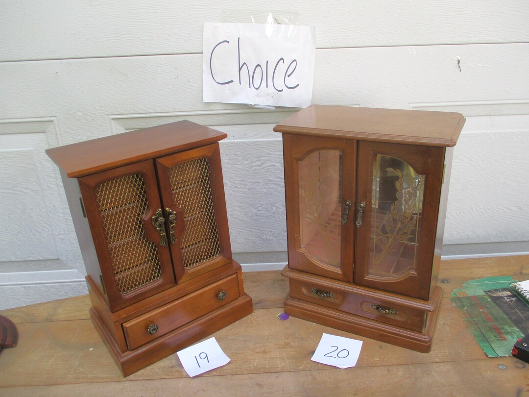 Jewelry Box Valet Etched Doors Vintage CHOICE - Etsy