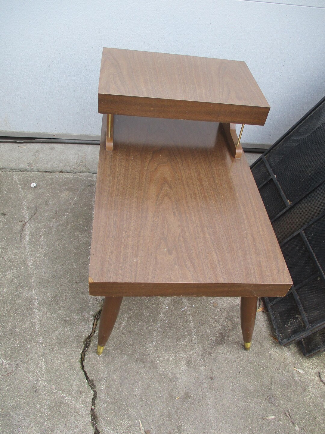 Step Side 2 Tiered Wood End Table Vintage Mid Century Modern - Etsy
