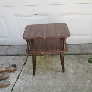 Step Side 2 Tiered Wood End Table Vintage Mid Century Modern - Etsy