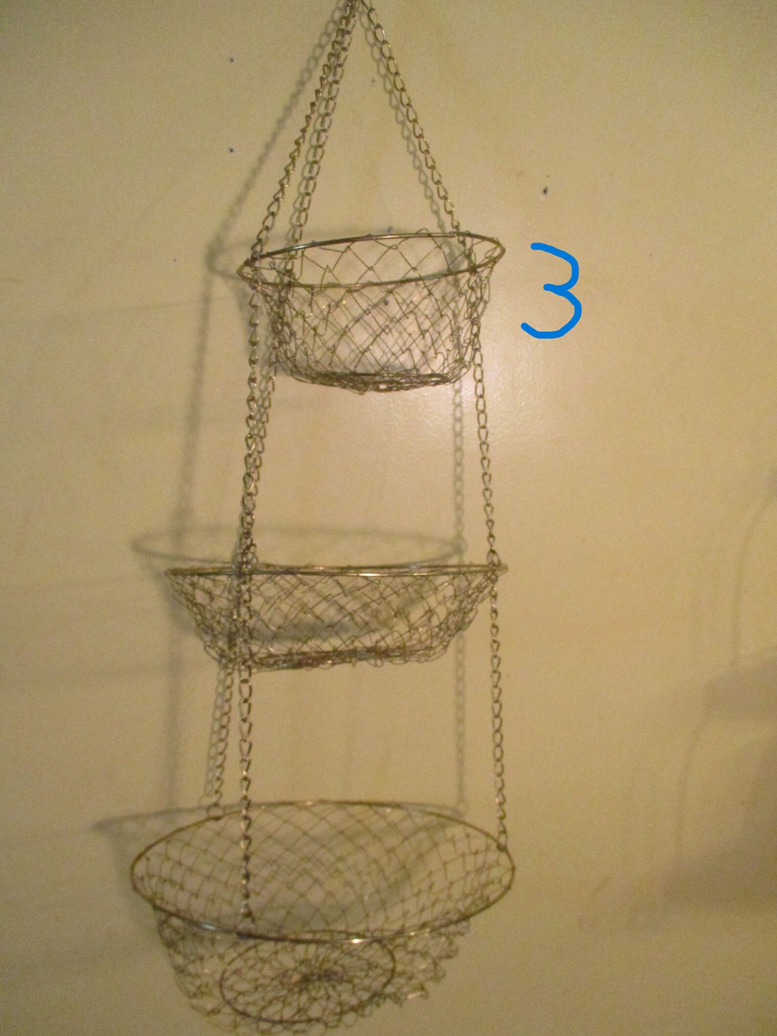 Wire Mesh Baskets 3 Tiered Hanging Vintage CHOICE - Etsy