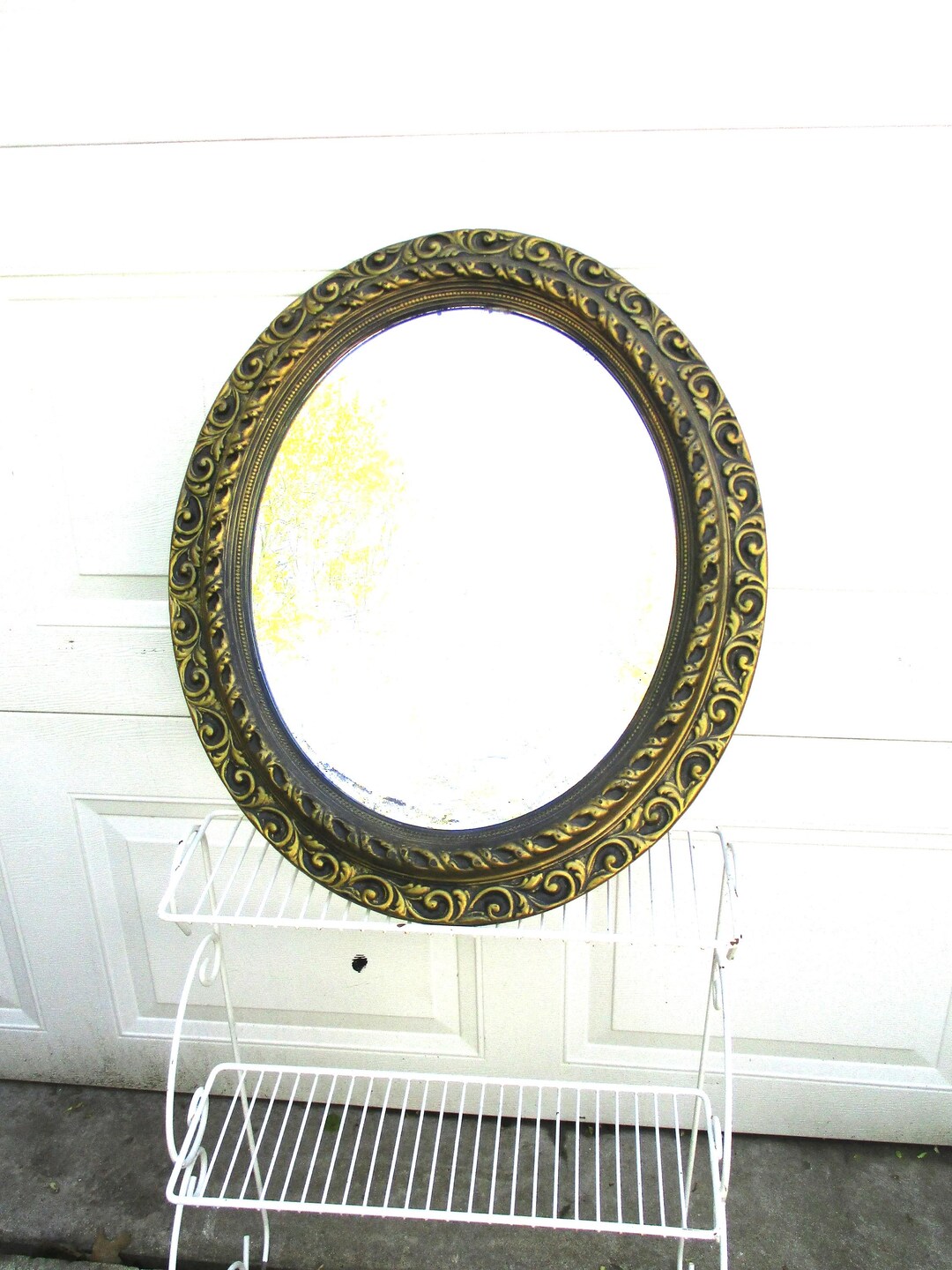 Large Mirror Ornate Plastic Frame Vintage 25 X 21 - Etsy