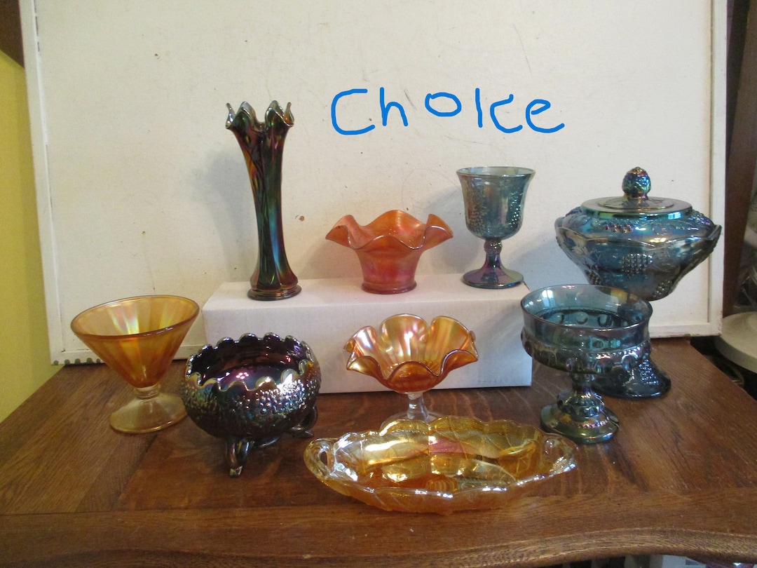 Carnival Compote Candy Jar Relish Vintage King Crown CHOICE - Etsy