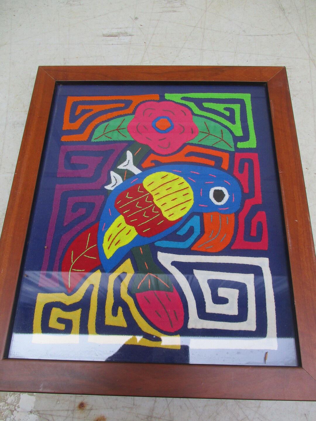African Needle Work Parrot Vintage Framed - Etsy