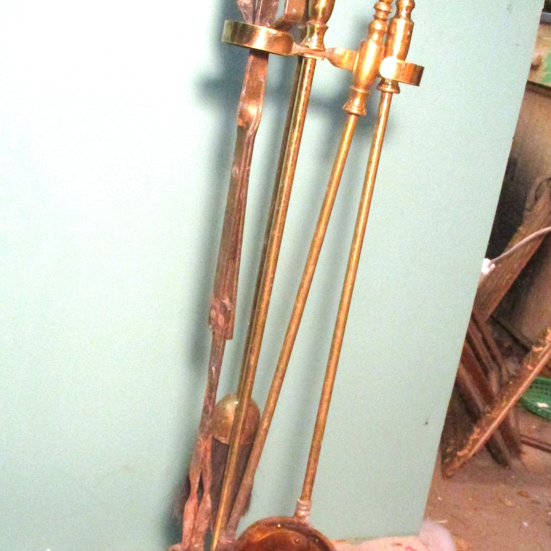 Vintage Brass Fire Poker - Etsy