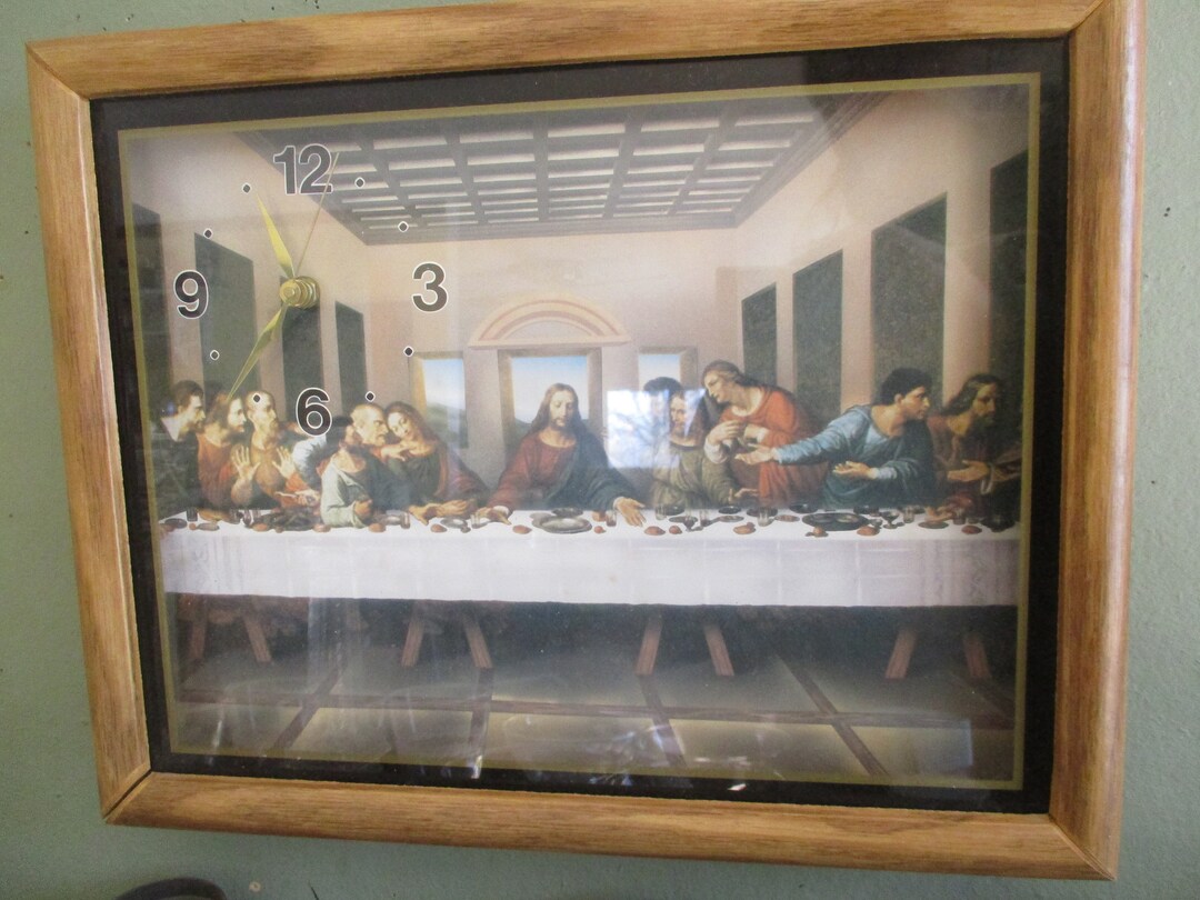 Last Supper Clock Framed With Glass Vintage 14 X 11 - Etsy