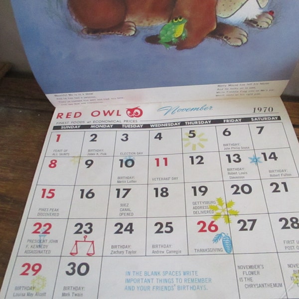 1958 Calendar - Etsy