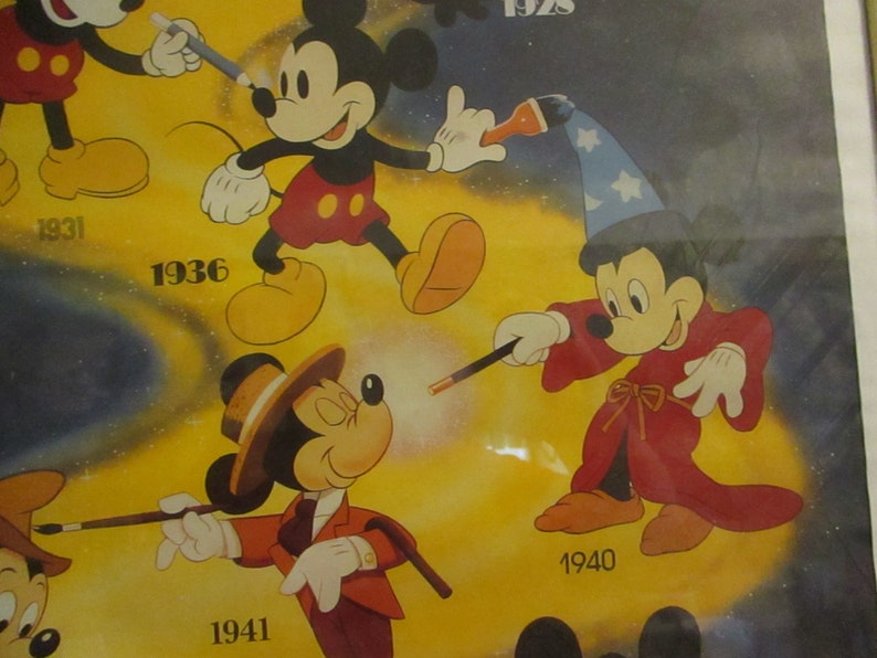 Mickey Mouse Poster Then and Now Framed 1986 - Etsy