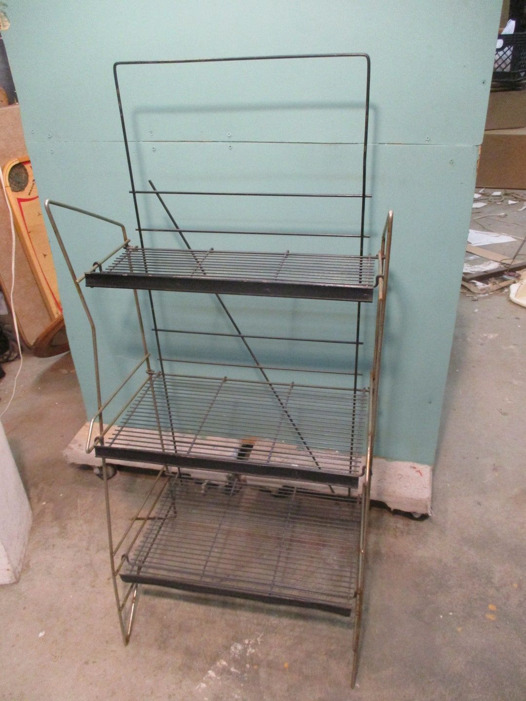 Metal Display Shelf Floor Mid Century Modern Folding Vintage Display - Etsy