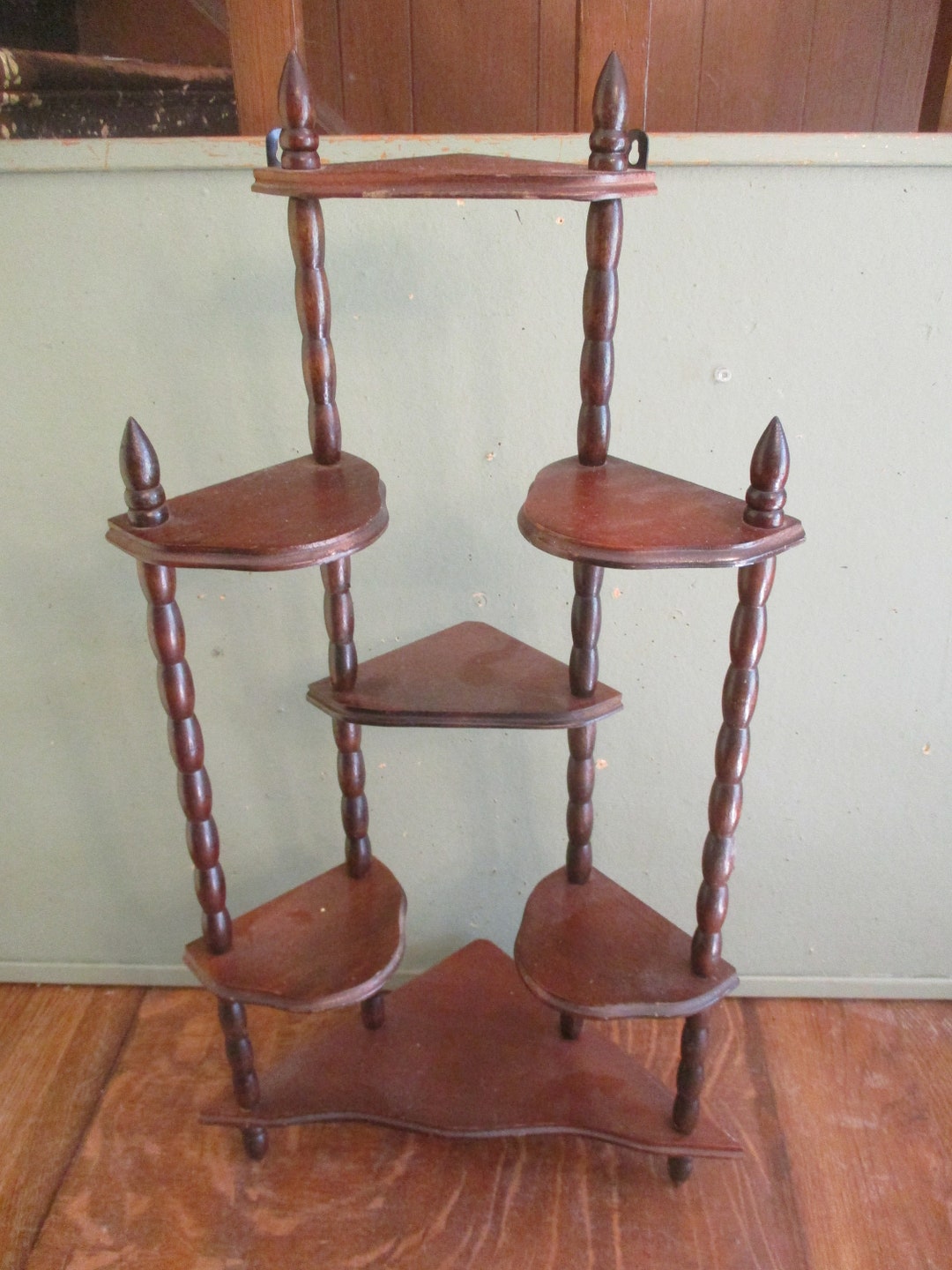Spindle Wooden Wall Corner Shelves Display Shelf Knick Knacks Shipped ...