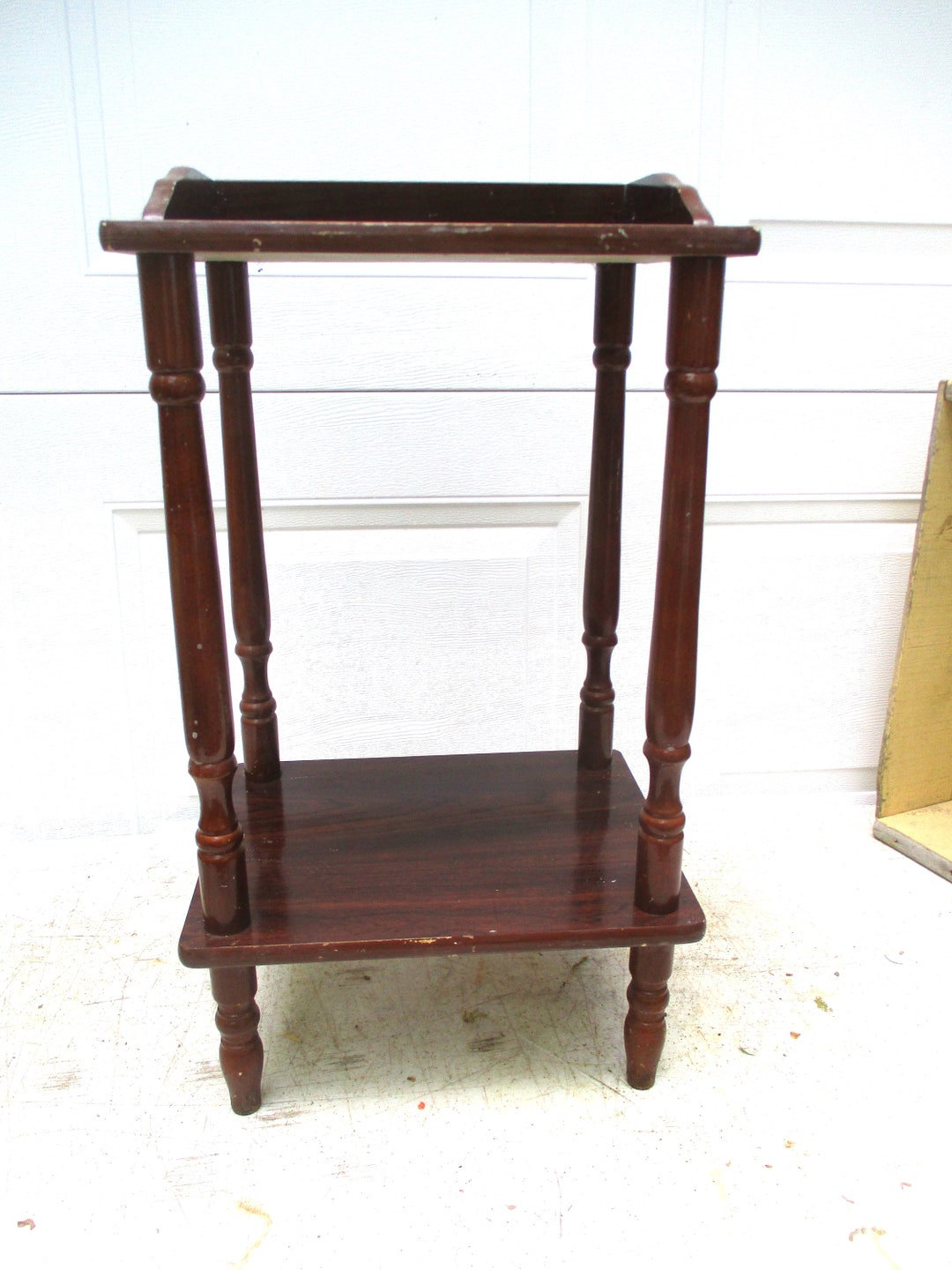 Spindle Stand Table Two Tiered Vintage End Wood Plant Holder - Etsy
