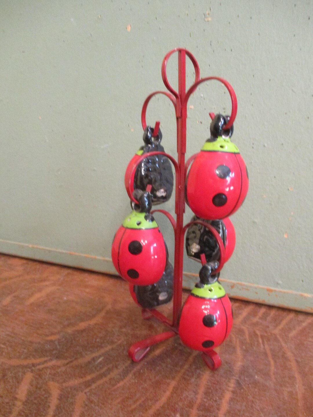Lady Bug Shakers Hanging on Rack Metal Vintage - Etsy