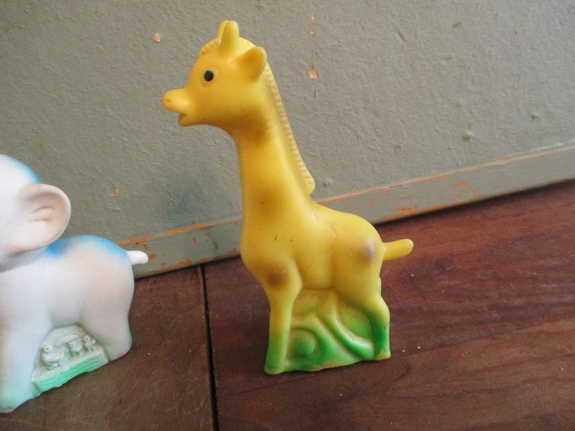 Rubber Squeaky Toy 1950's Toy Donkey Elephant Lamb Giraffe - Etsy