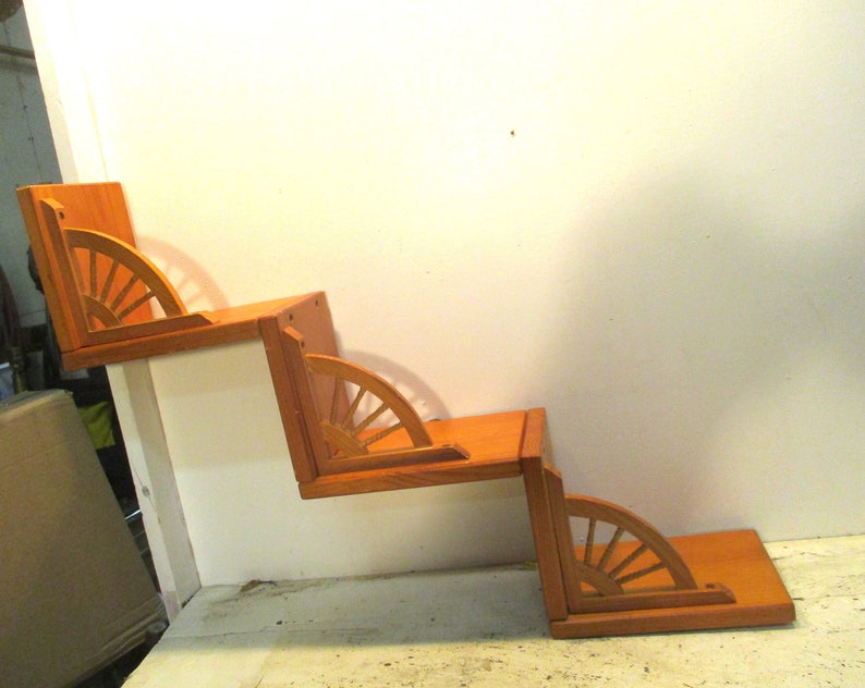 Shelf Wagon Wheel Stair Step Design Vintage Set of 2 - Etsy