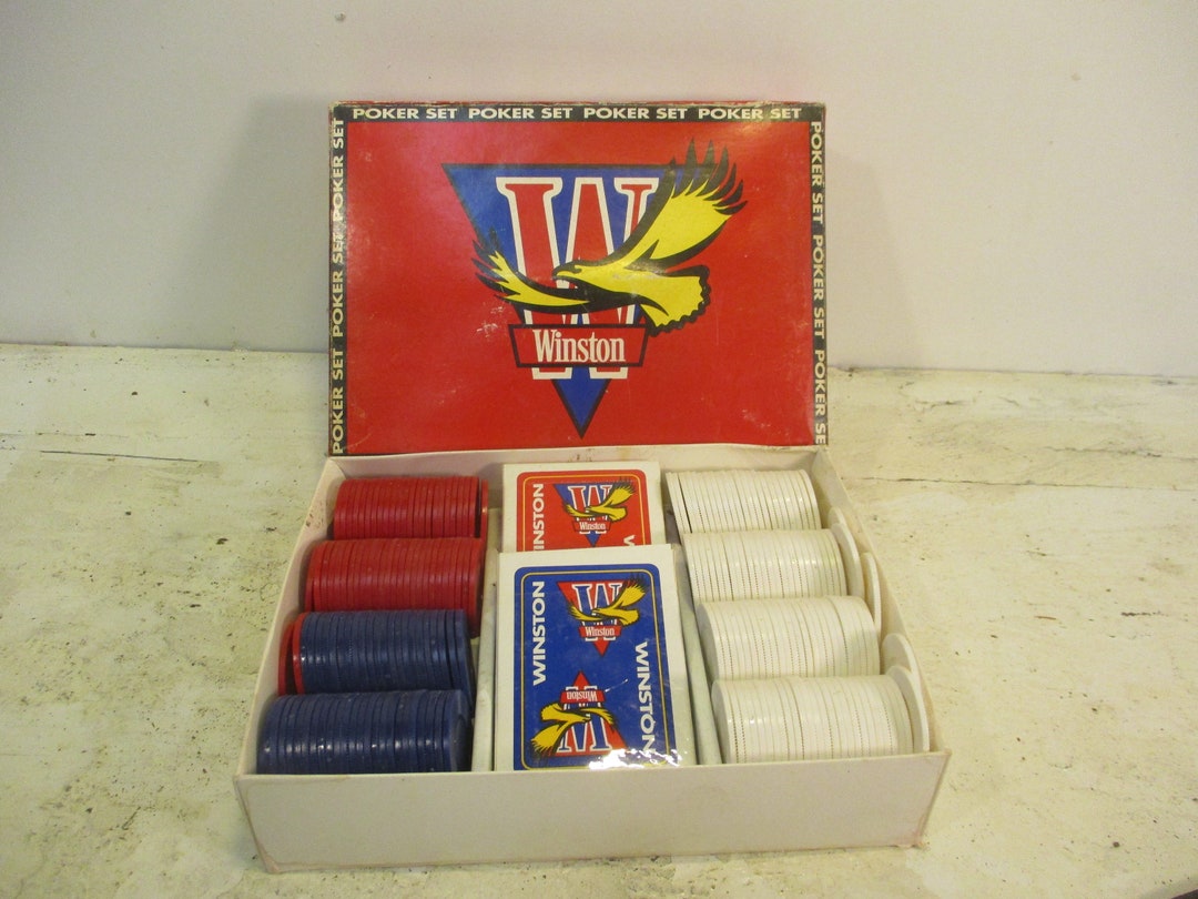 Poker Chips Boxed Set With Cards Vintage Game Night - Etsy