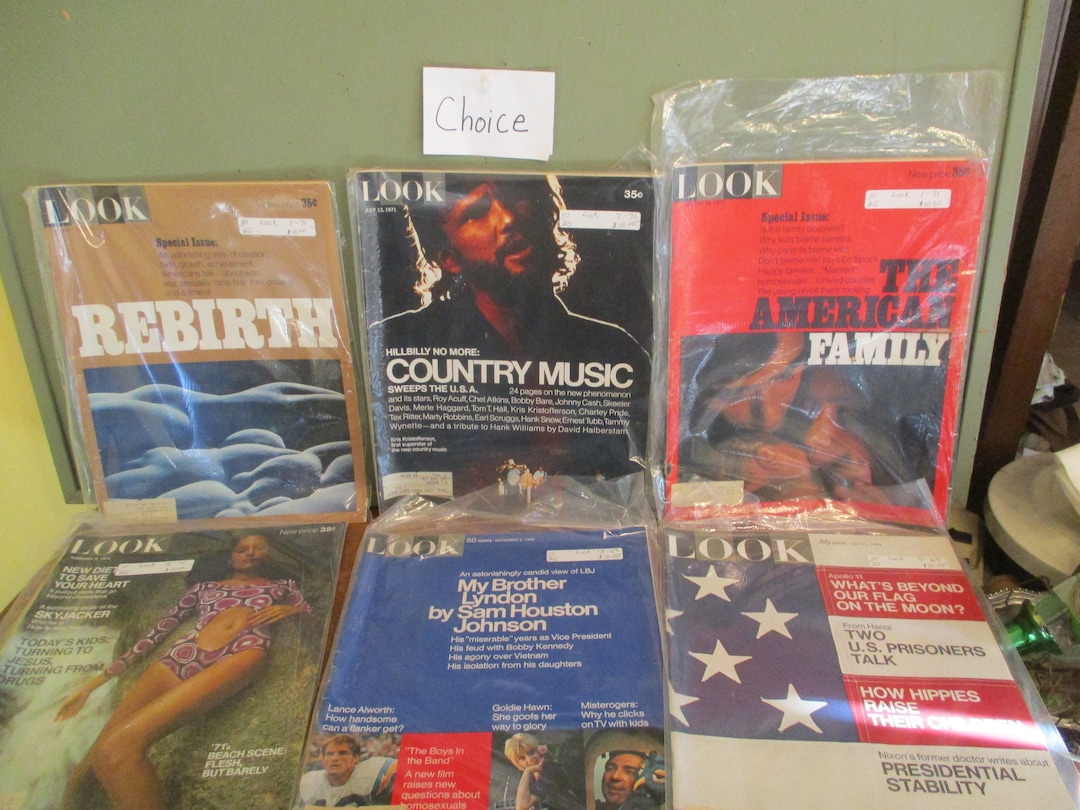 Look Magazines Vintage From 1969 & 1971 CHOICE - Etsy