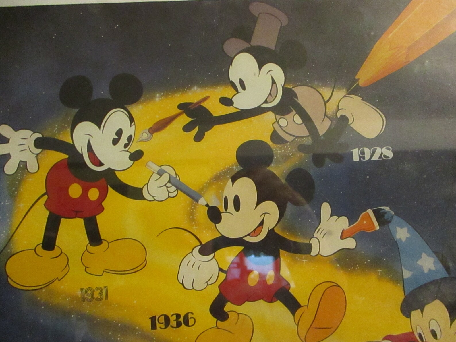 Mickey Mouse Poster Then and Now Framed 1986 - Etsy