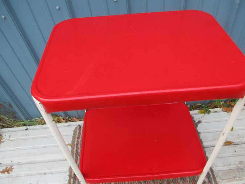 Red Metal Cart Vintage 2 Tiered Shipped Disassembled - Etsy