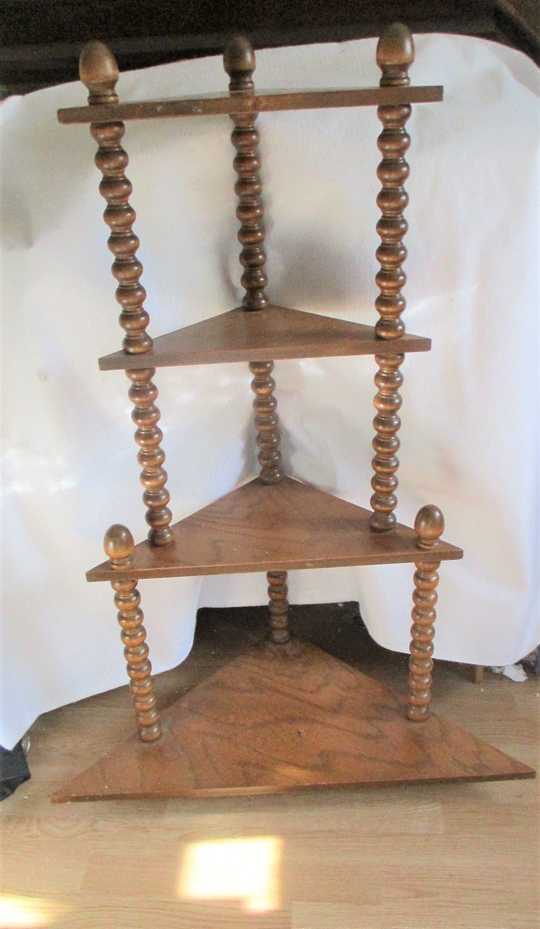 Corner Shelf Floor Five Tiered Spindle Vintage Display Knick Knacks ...