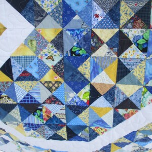 Blue Yellow Exploding Heart Double Bed Quilt Full Size Bed Quilt ...
