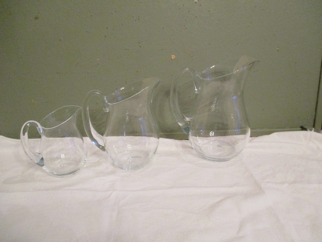 Clear Pitcher Glass Set of 3 - Etsy