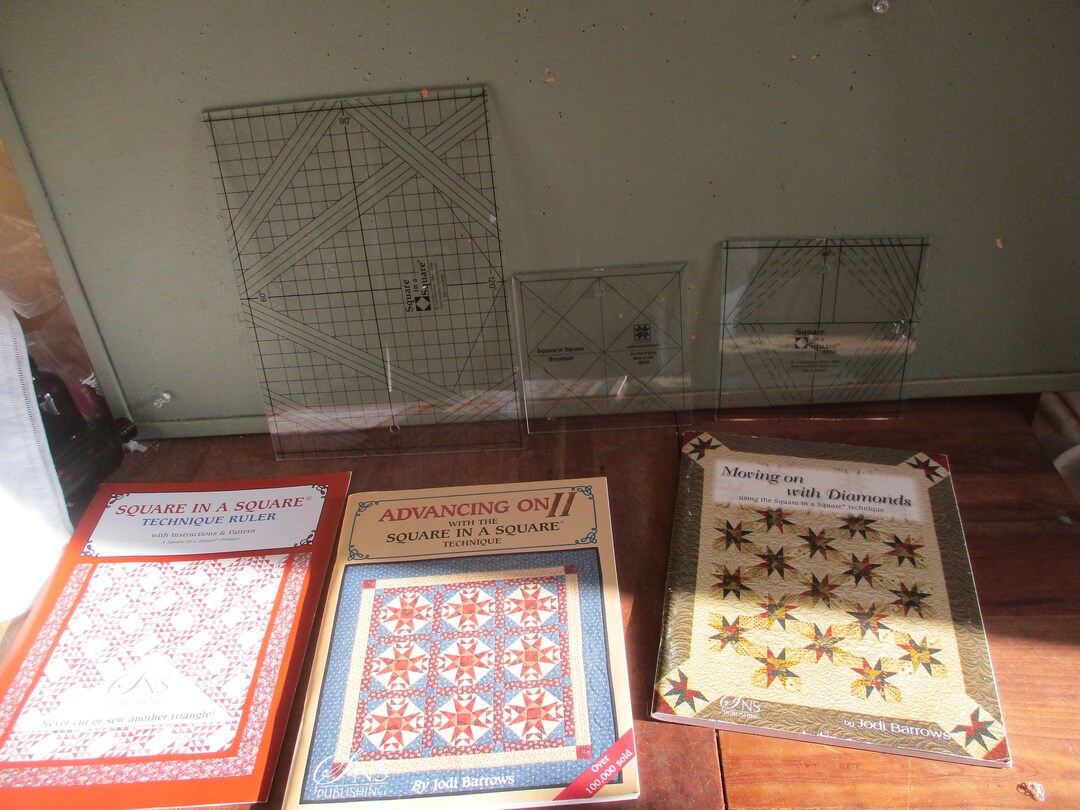 Square in Square Rulers With Books and Patterns Pre Owned - Etsy