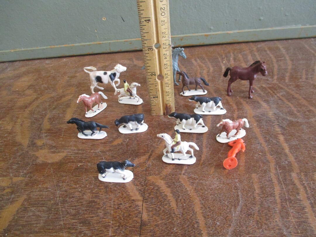 Miniature Farm Animals Figurine Set of 14 - Etsy