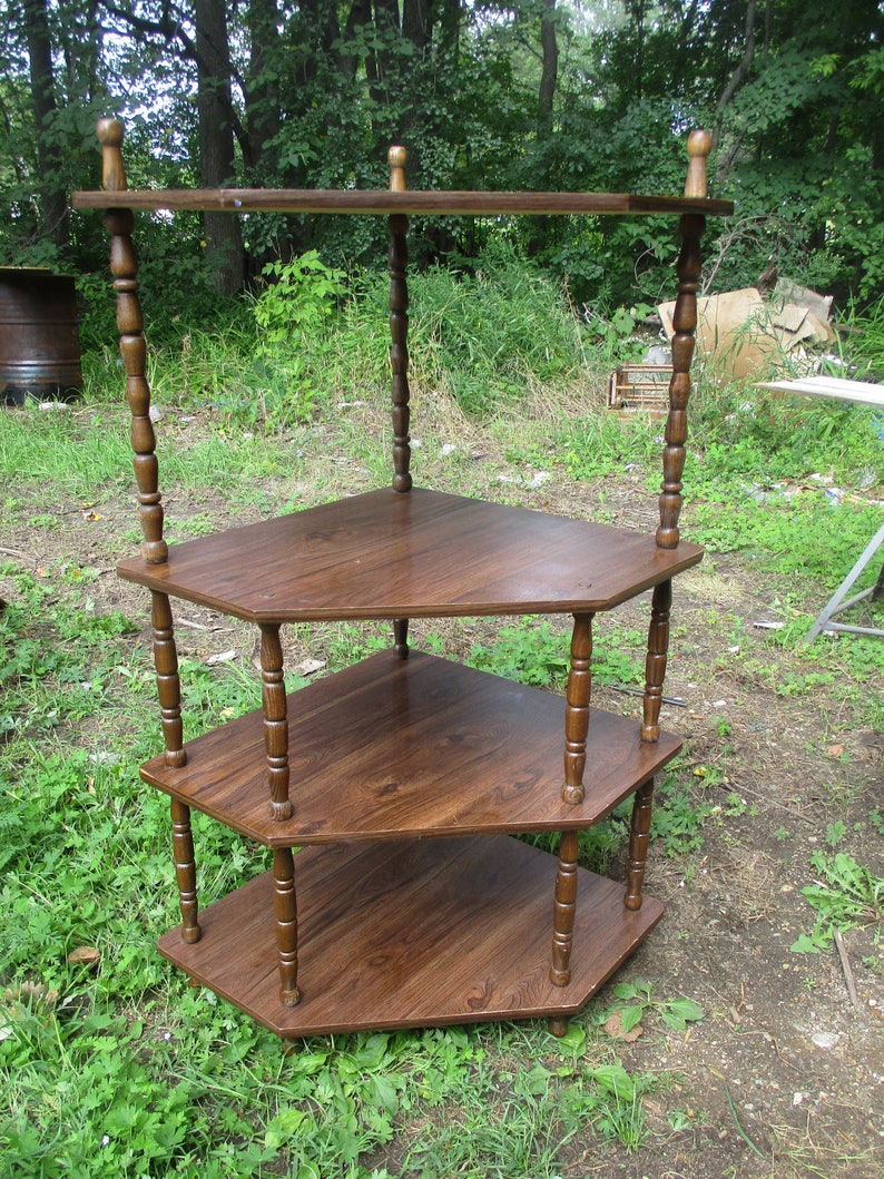 Corner Shelf Floor Four Tiered Spindle Vintage Display Knick - Etsy
