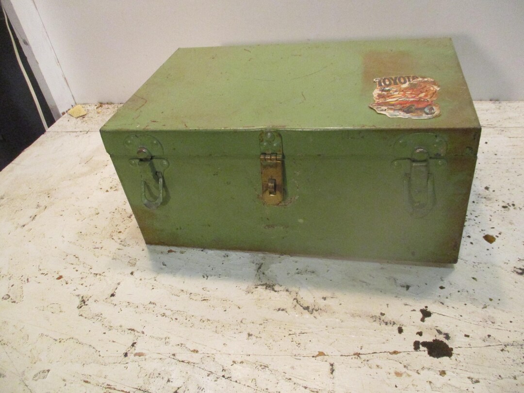 Metal Box Storage Latch Green Vintage - Etsy