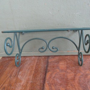 Shelf Green Metal Wall Vintage Display - Etsy