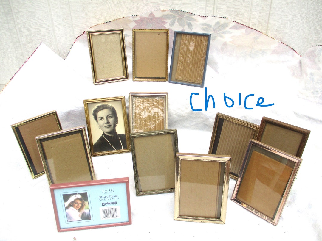 Picture Frame Gold Metal 3 1/2 X 5, Glass Vintage One Only #20 - Etsy